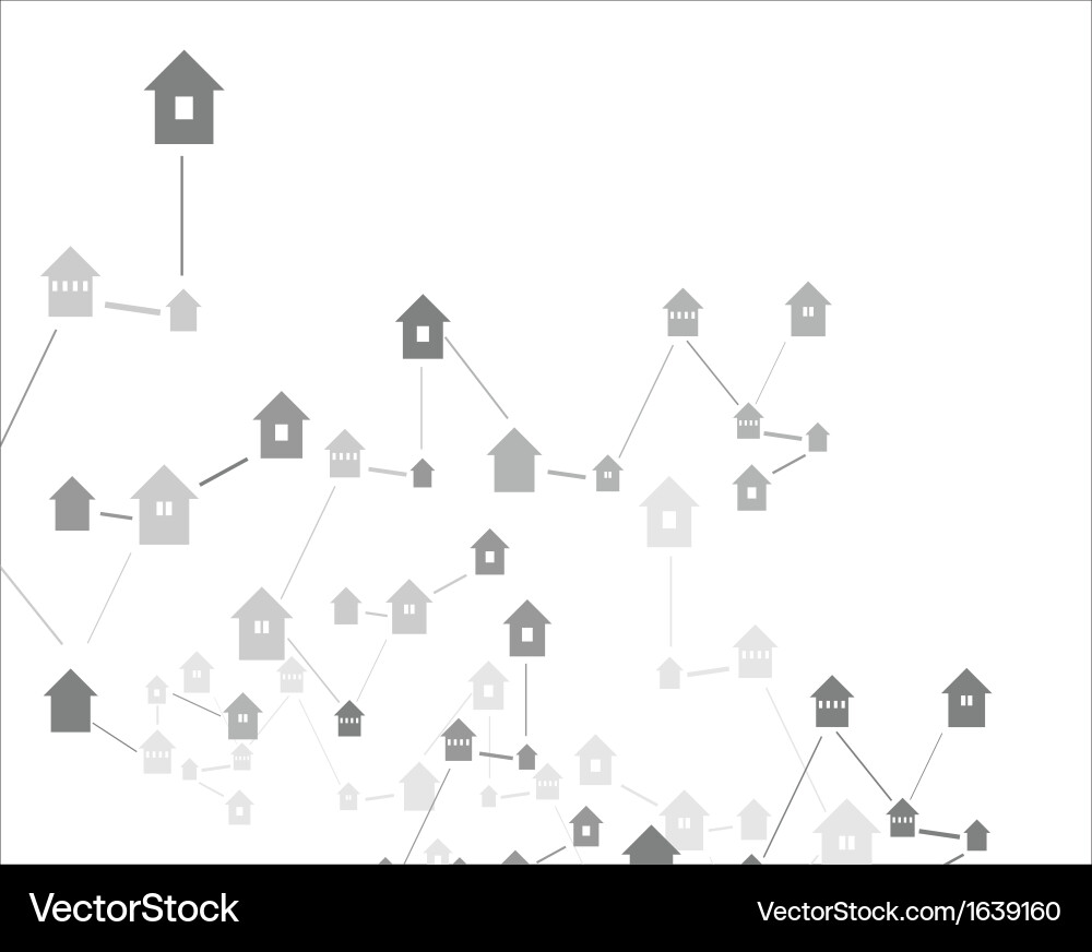 House icons linked together Royalty Free Vector Image