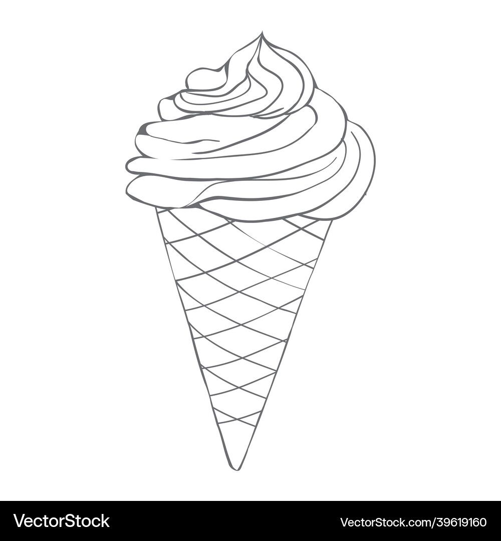 Ice cream cone isolated on white background Vector Image