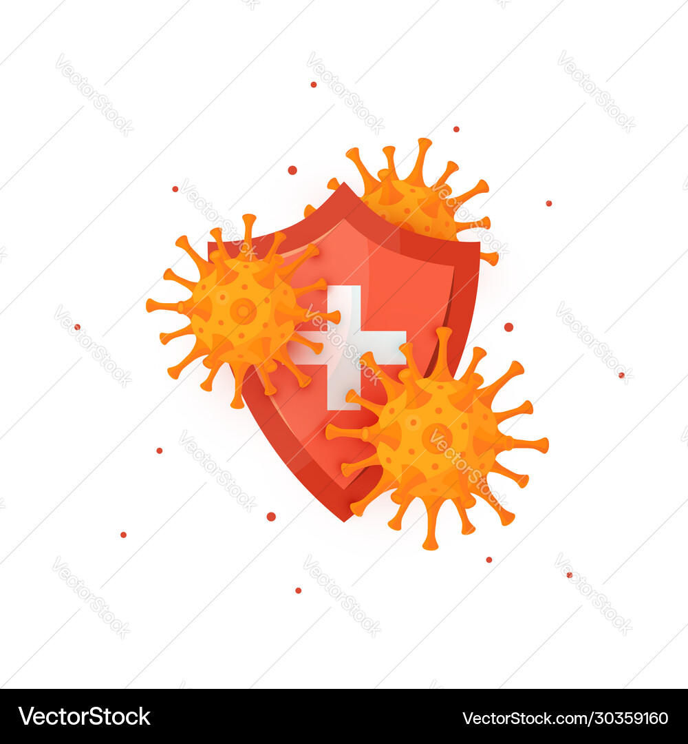 Immune system icon in cartoon style Royalty Free Vector