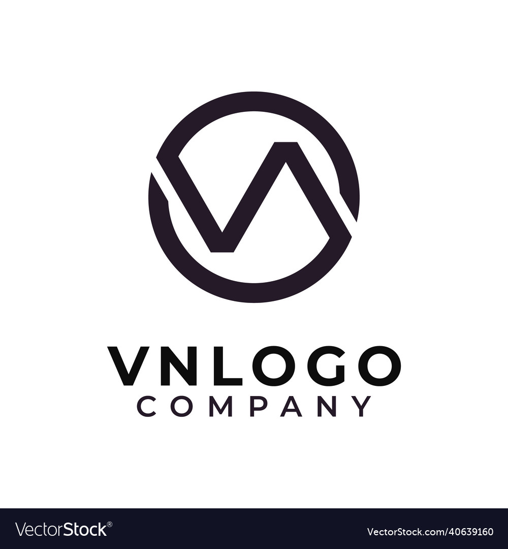 Initials letter vn monogram circular logo Vector Image