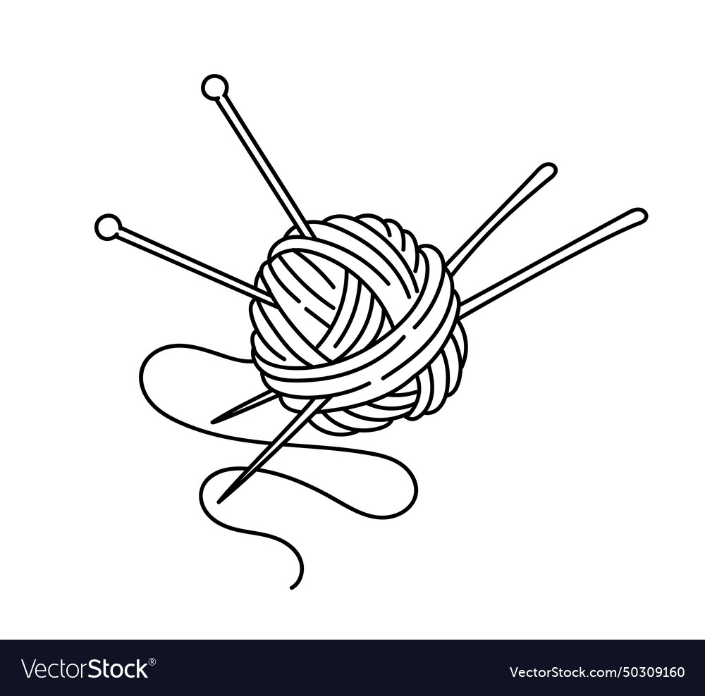 Knitting element linear Royalty Free Vector Image