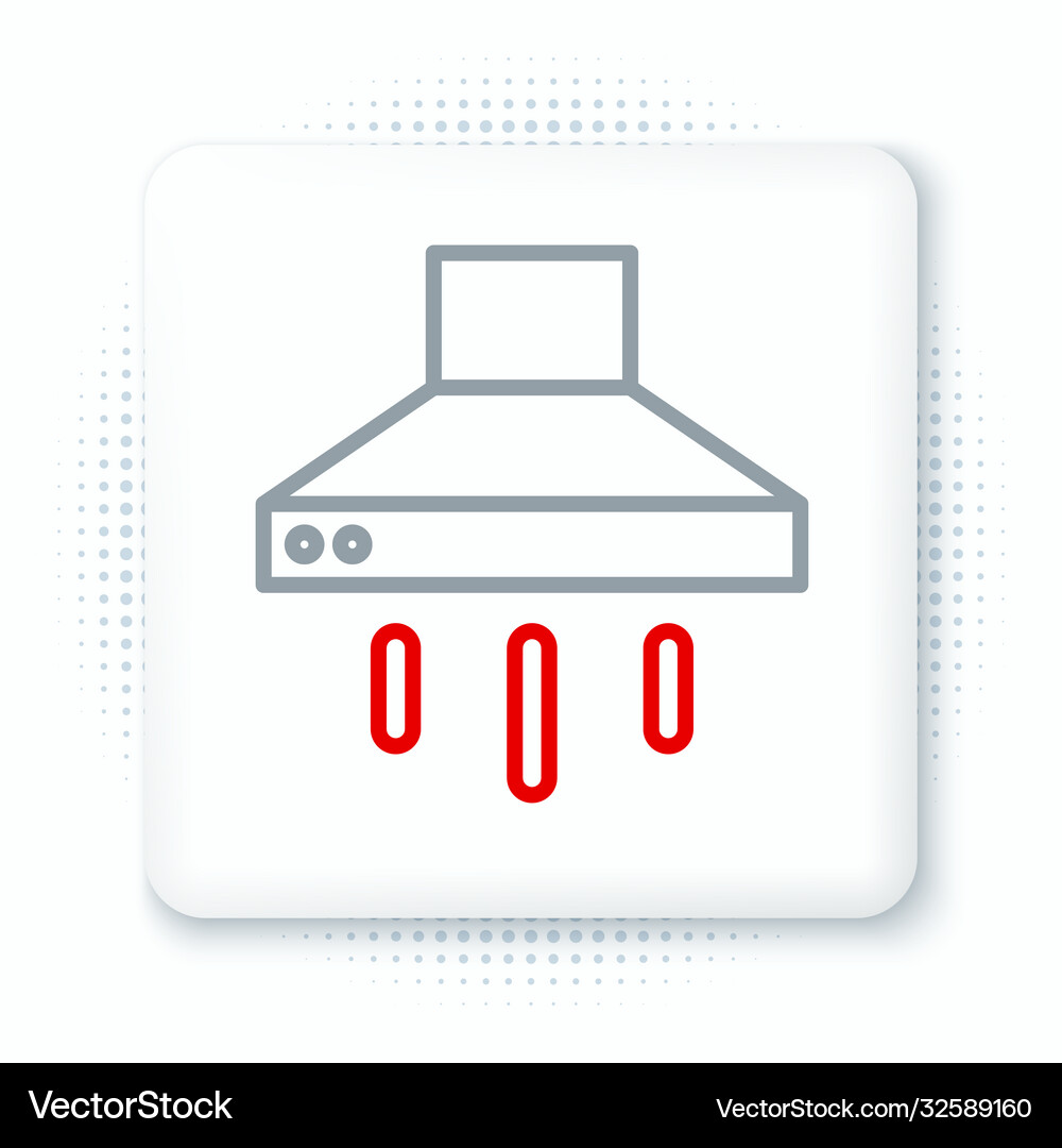 Line kitchen extractor fan icon isolated on white Vector Image