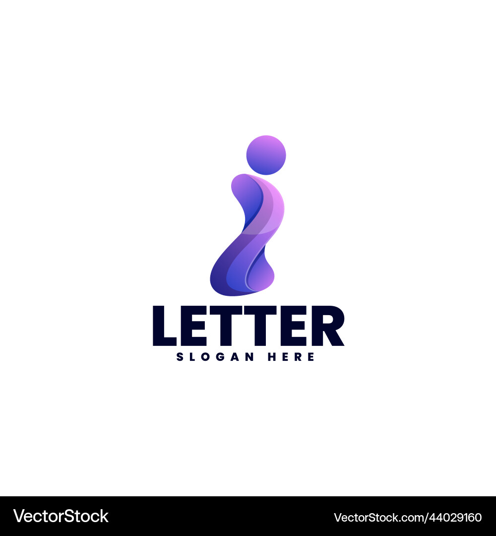 Logo letter i gradient colorful style Royalty Free Vector