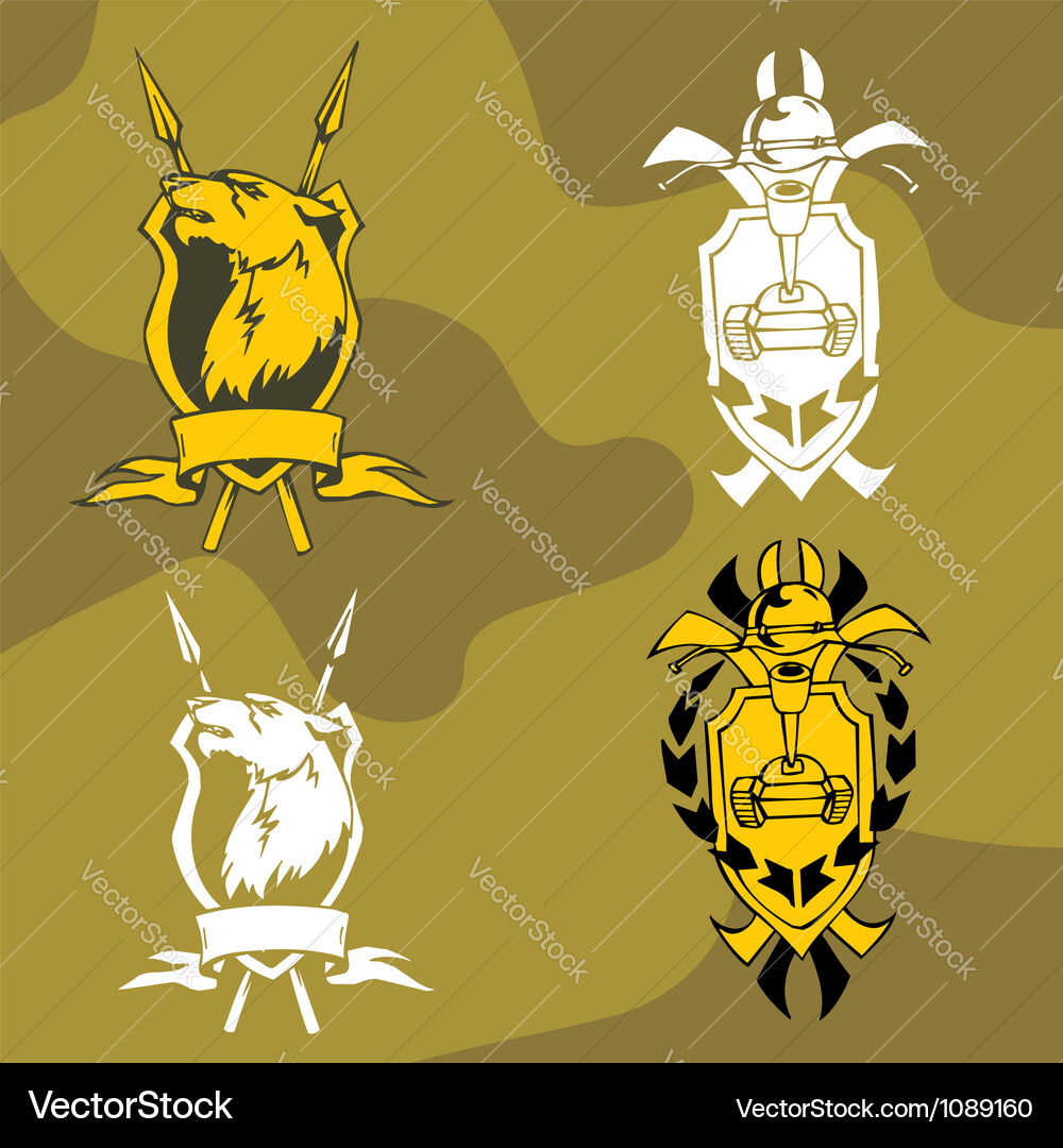Military Badge Set Royalty Free Vector Image - VectorStock