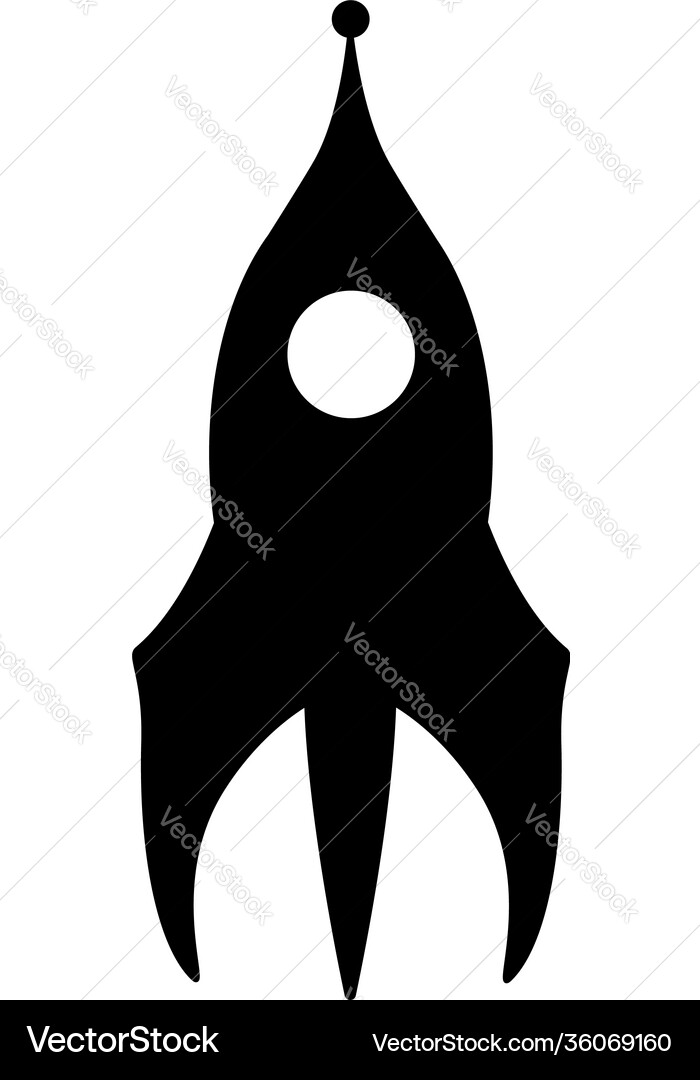 Silhouette a rocket standing upright starship Vector Image