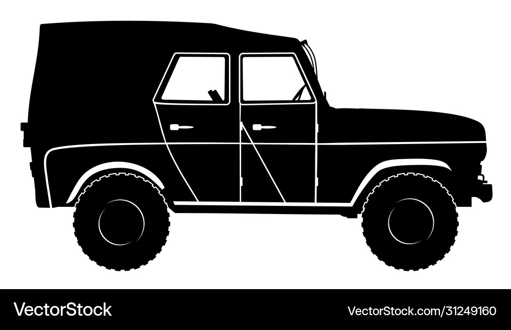 Silhouette a uaz 469 car Royalty Free Vector Image