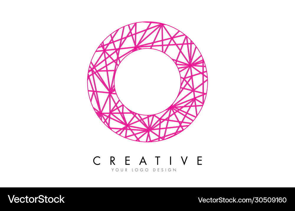 Sketched stylized letter o with different pink Vector Image
