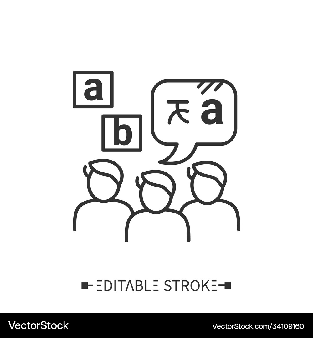 Speaking club line icon editable Royalty Free Vector Image
