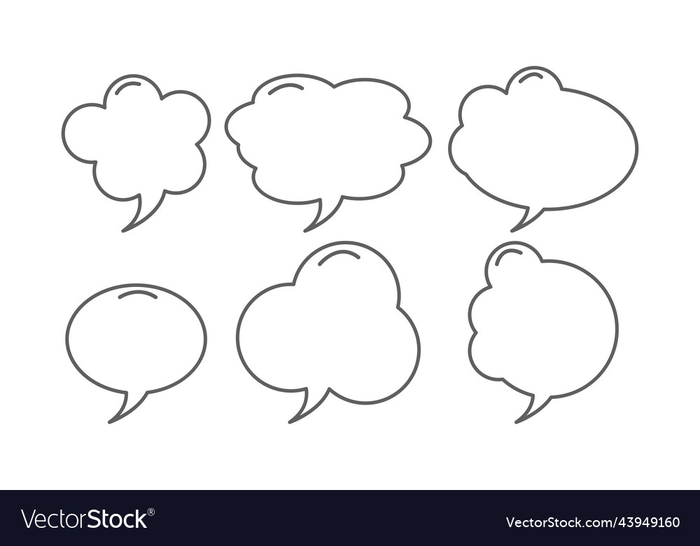 Speech bubble line design Royalty Free Vector Image