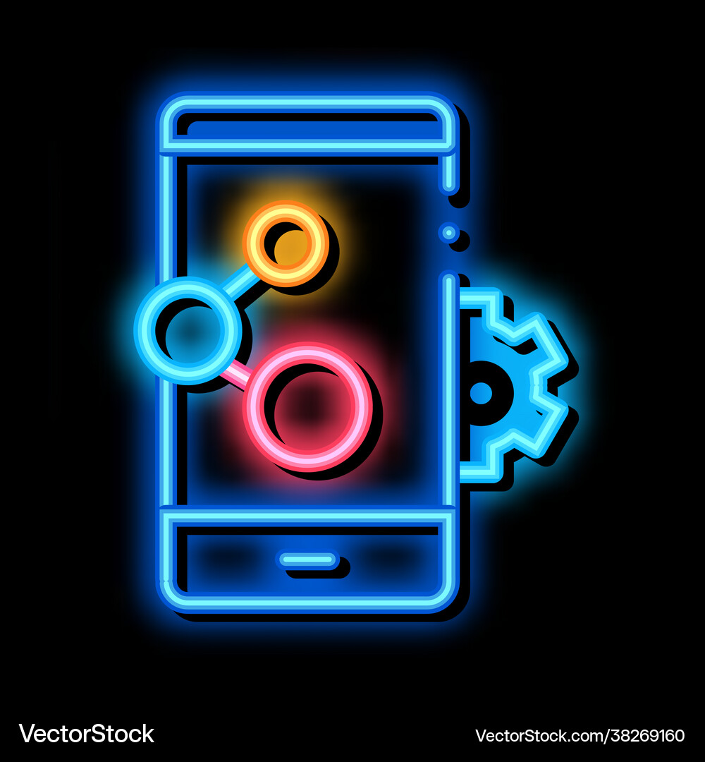 Telephone settings neon glow icon Royalty Free Vector Image