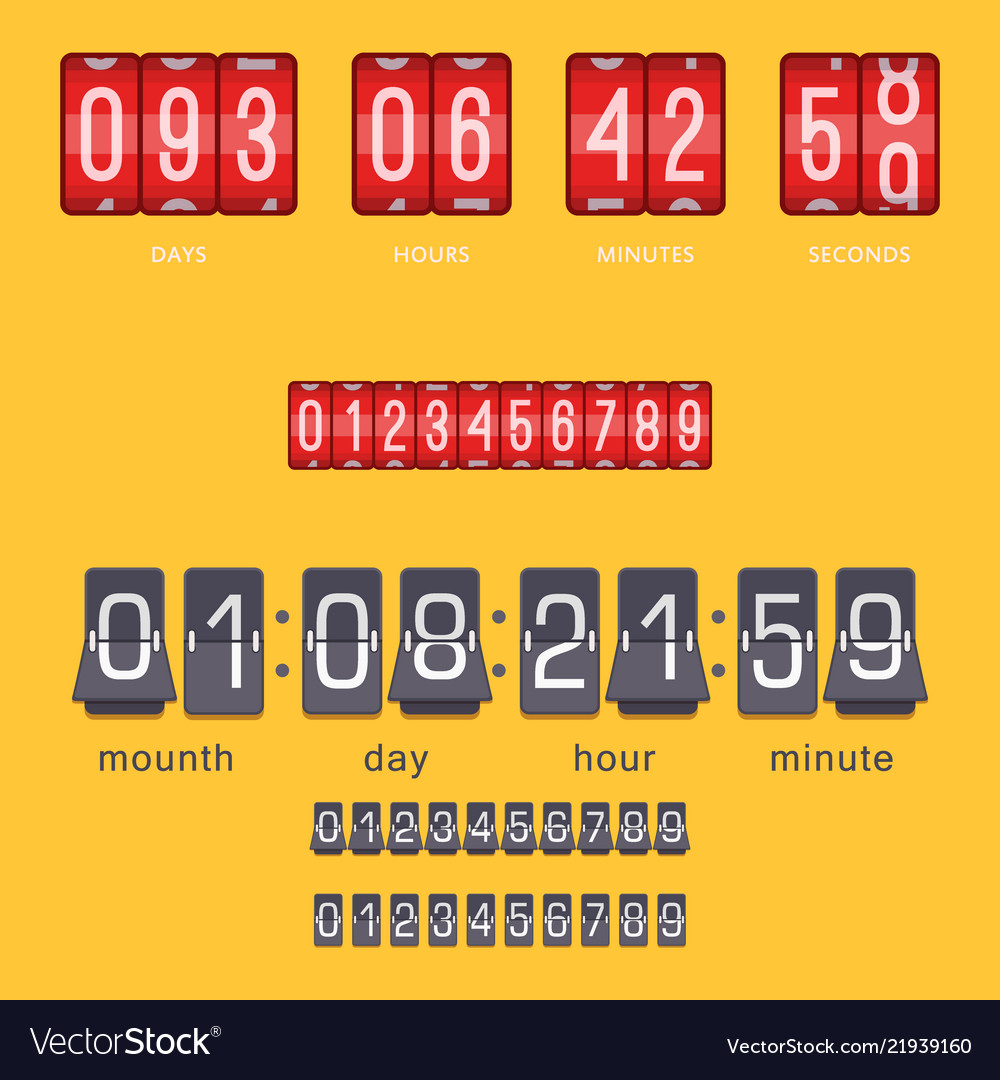 Timer clocks watch stopwatch countdown Royalty Free Vector