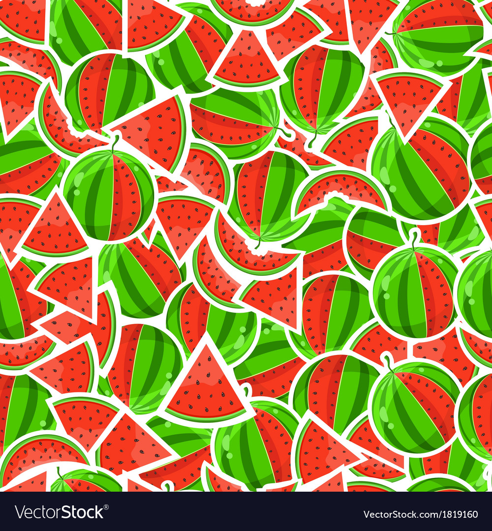 Watermelon seamless pattern Royalty Free Vector Image