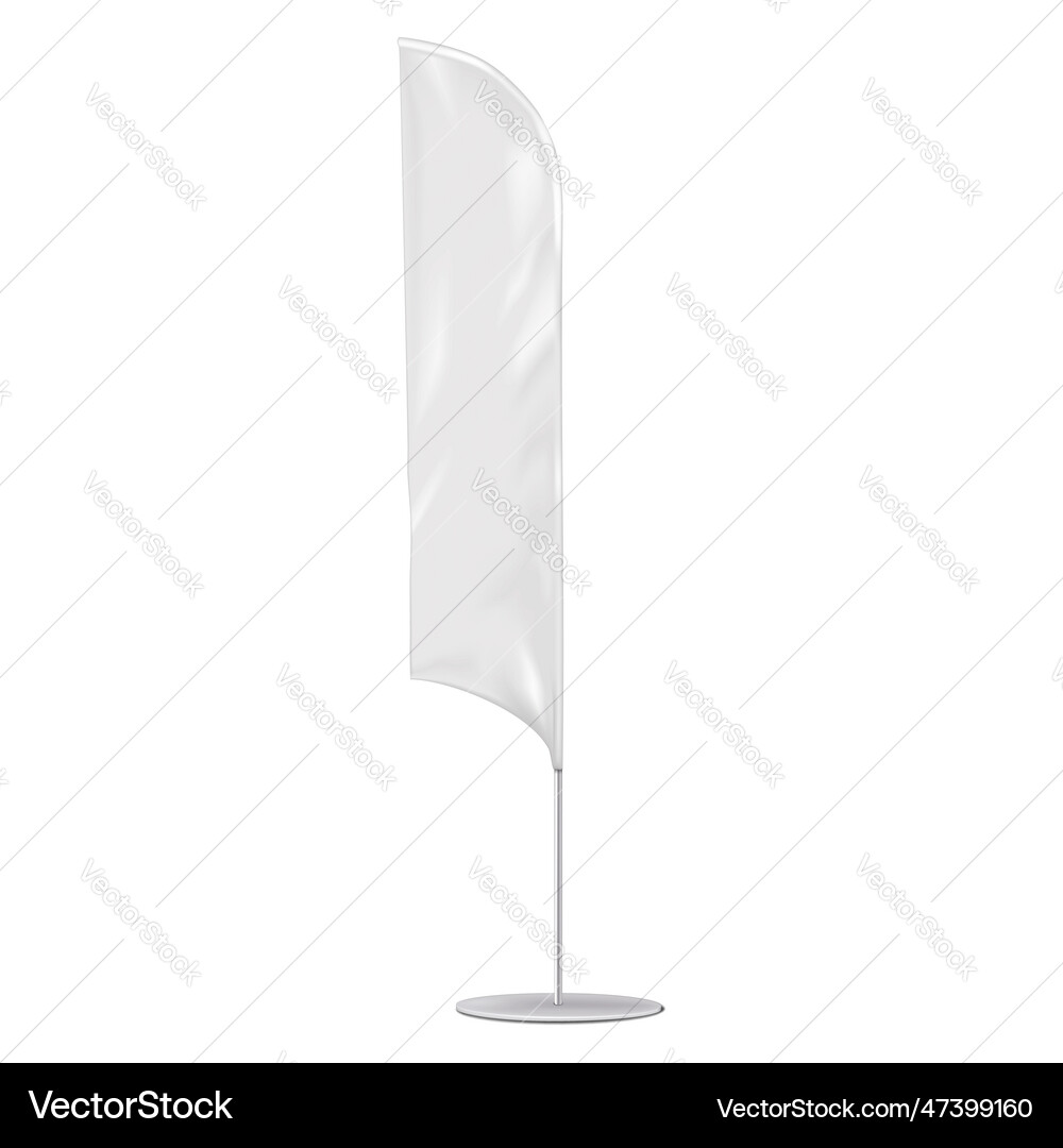 White blank feather flag mockup blade-shaped Vector Image