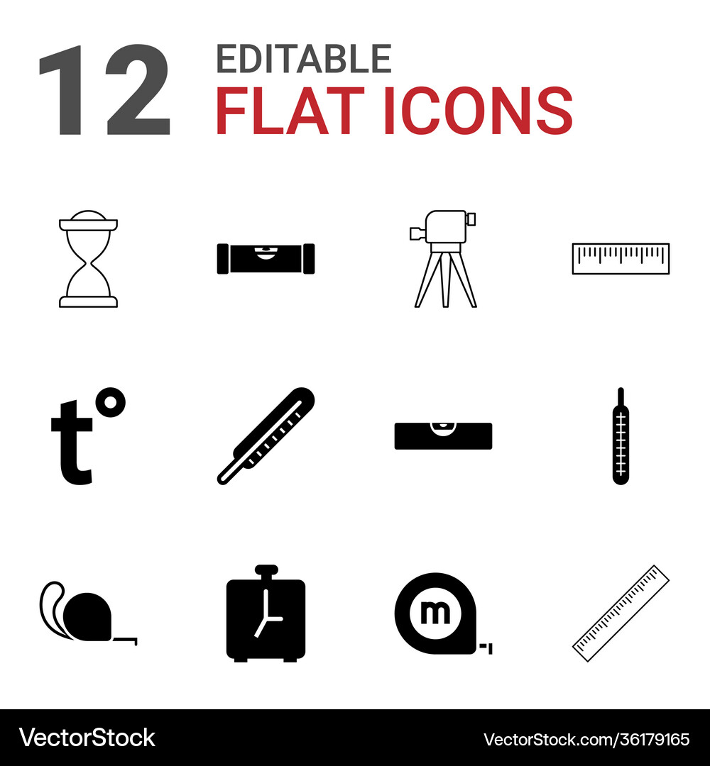 12 measurement icons Royalty Free Vector Image