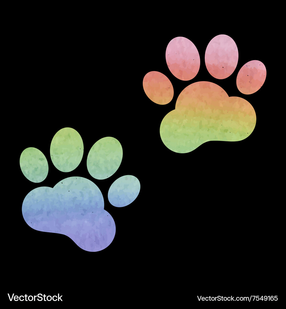 Animal tracks watercolor Royalty Free Vector Image