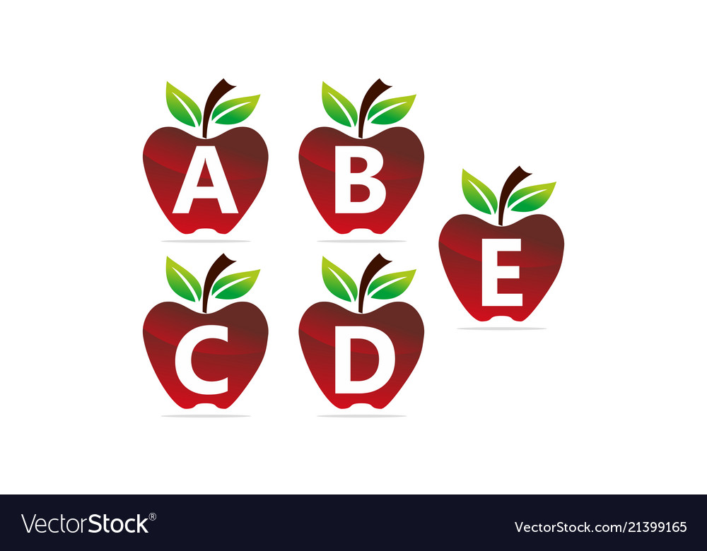 Apple initial template set Royalty Free Vector Image