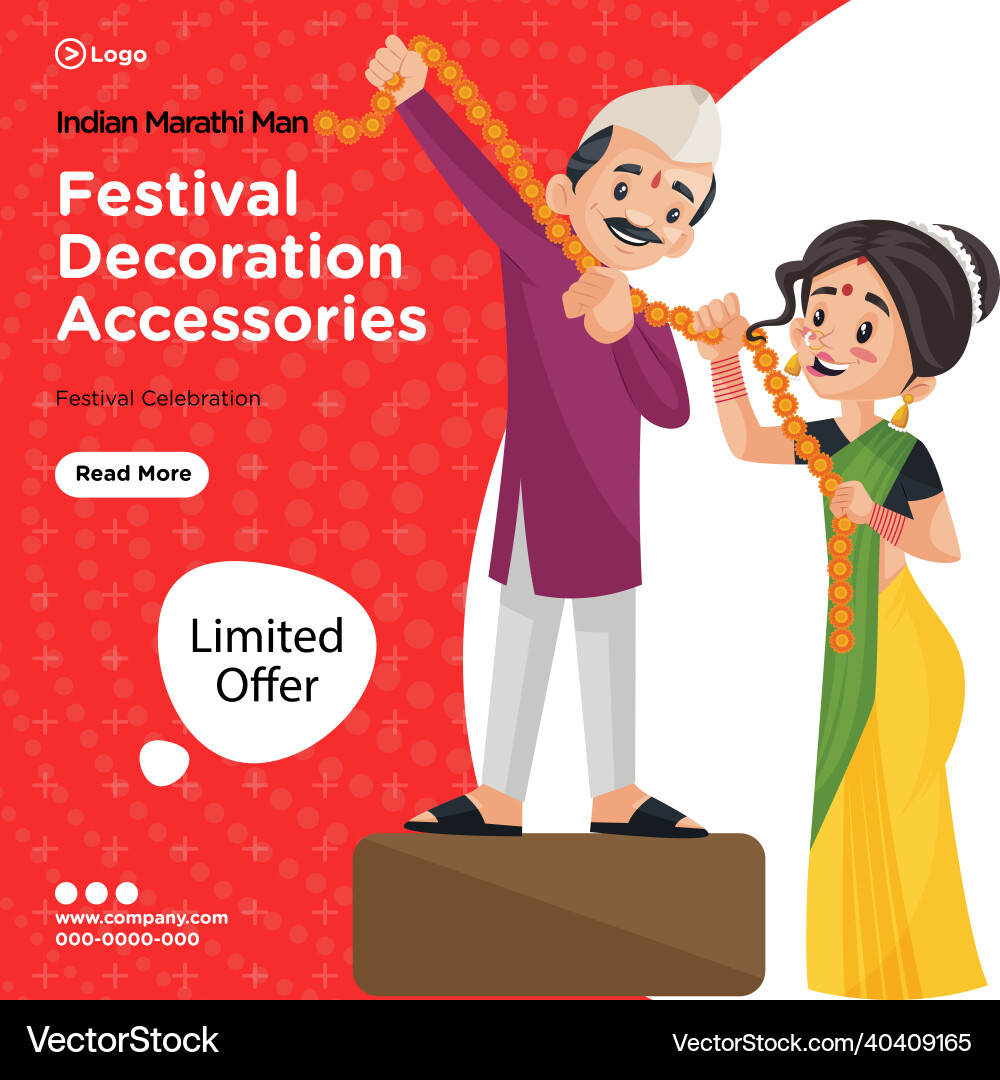 Banner design of marathi man Royalty Free Vector Image