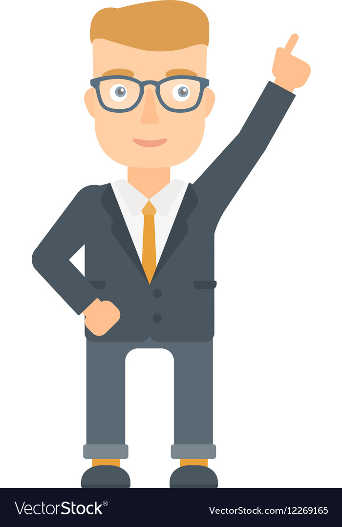 Businessman pointing up with finger Royalty Free Vector