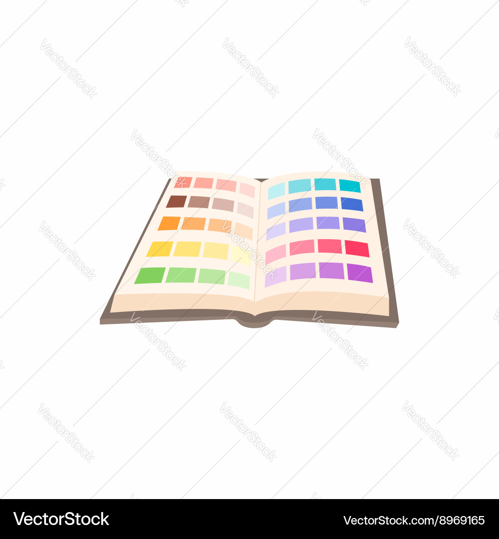 Color guide icon in cartoon style Royalty Free Vector Image