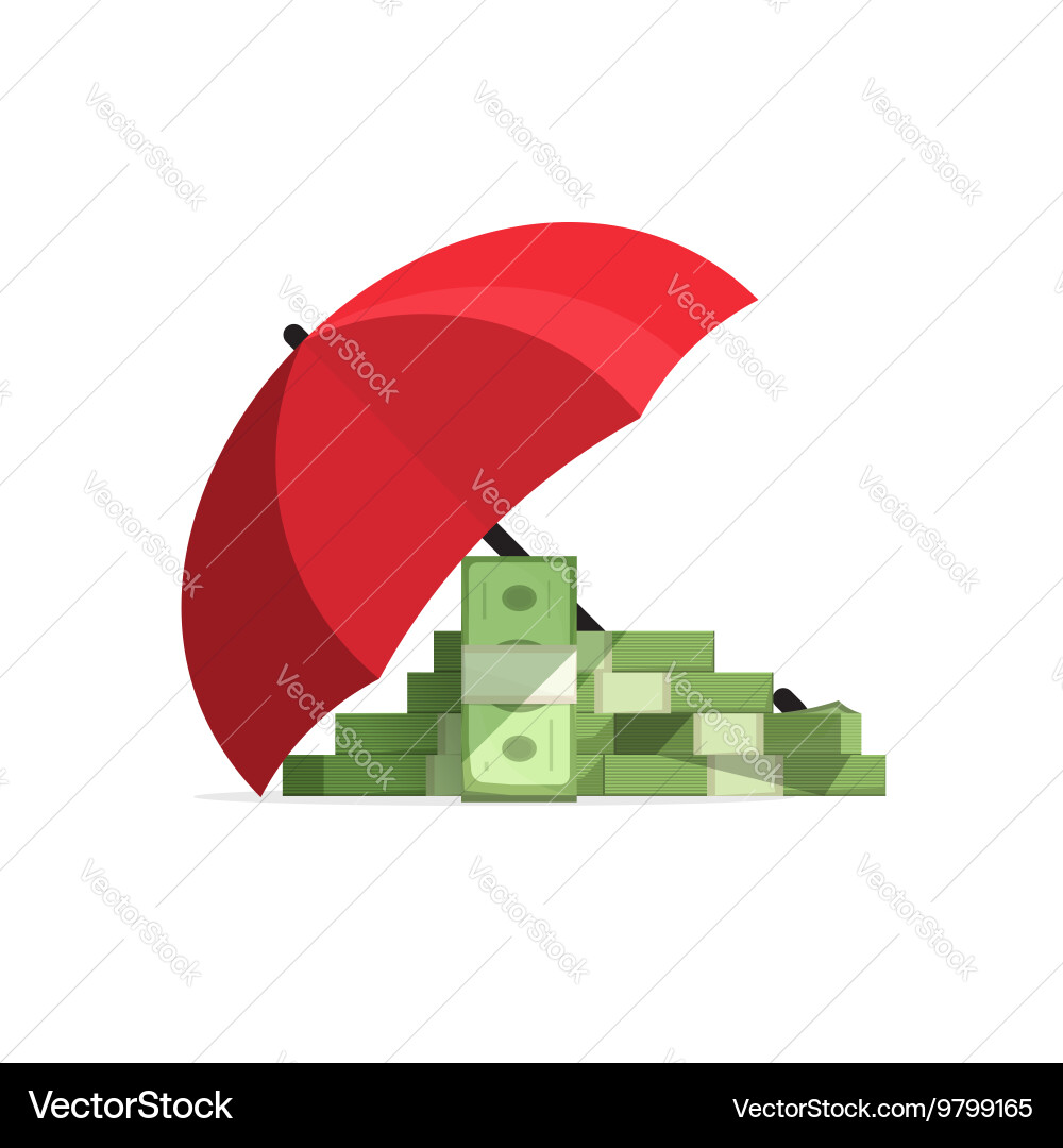 Concept of money protected cash stack protection Vector Image