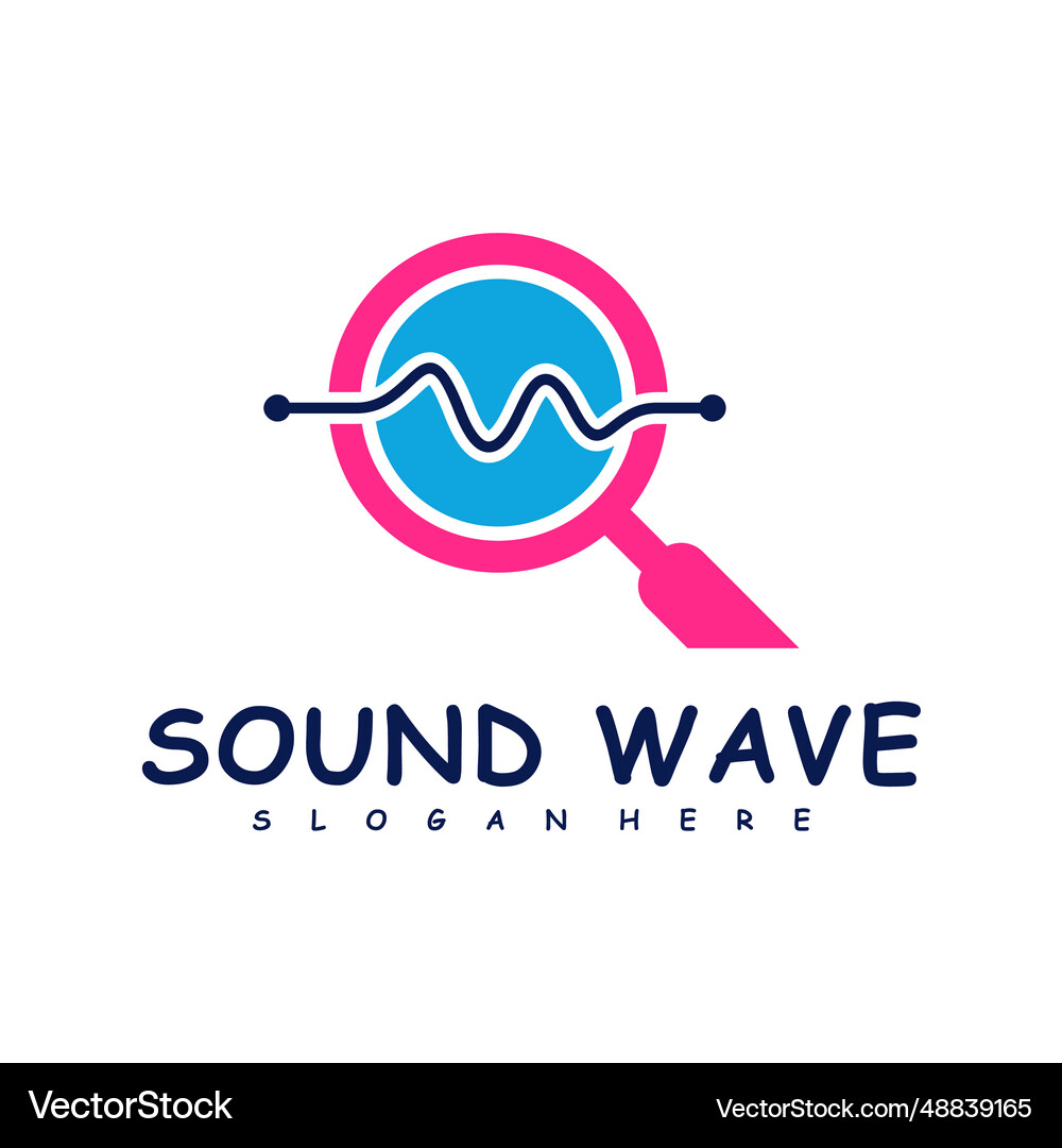 Find sound wave logo design concept Royalty Free Vector