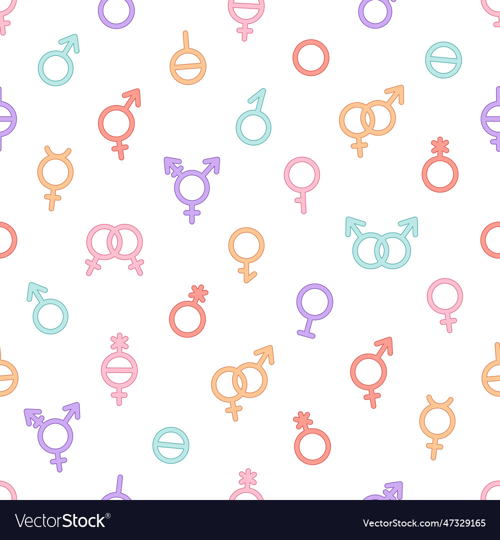 Gender Symbols Seamless Pattern Lgbtq Community Vector Image
