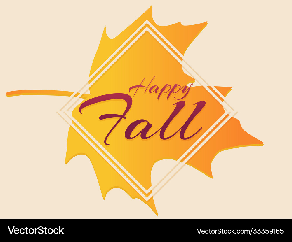 Happy fall autumn frame with leaves vintage Vector Image