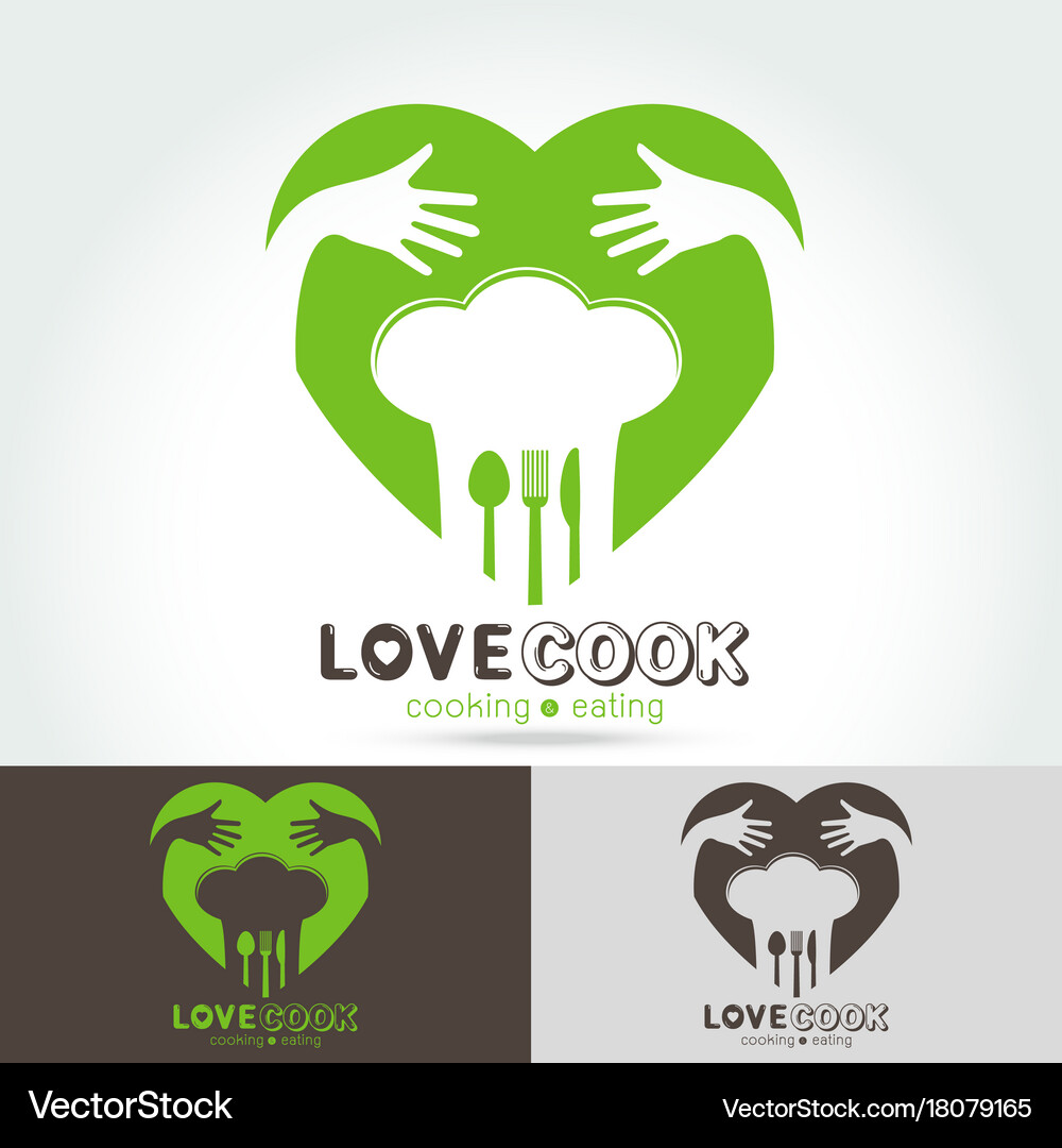 Hug and love cooking logo Royalty Free Vector Image