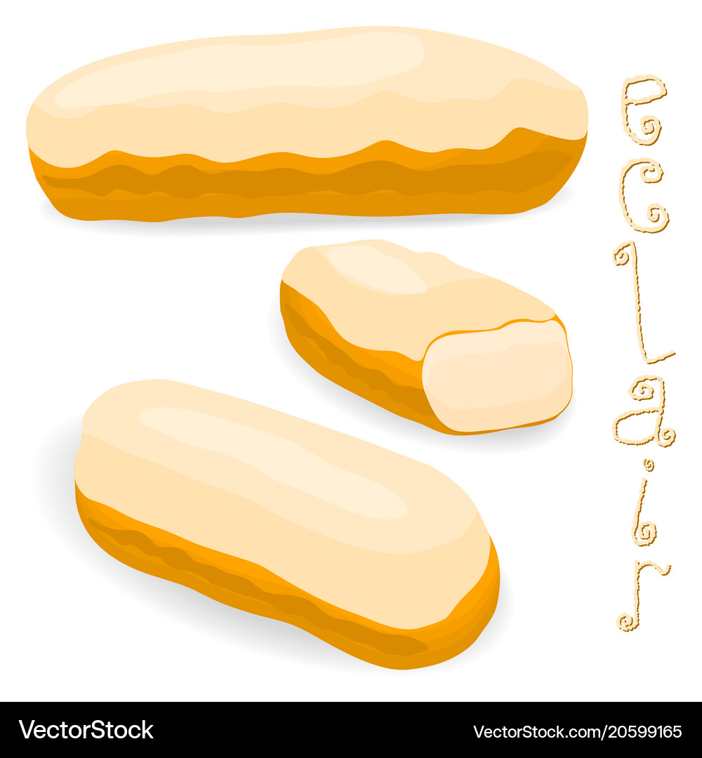 Icon logo for cake french eclair Royalty Free Vector Image