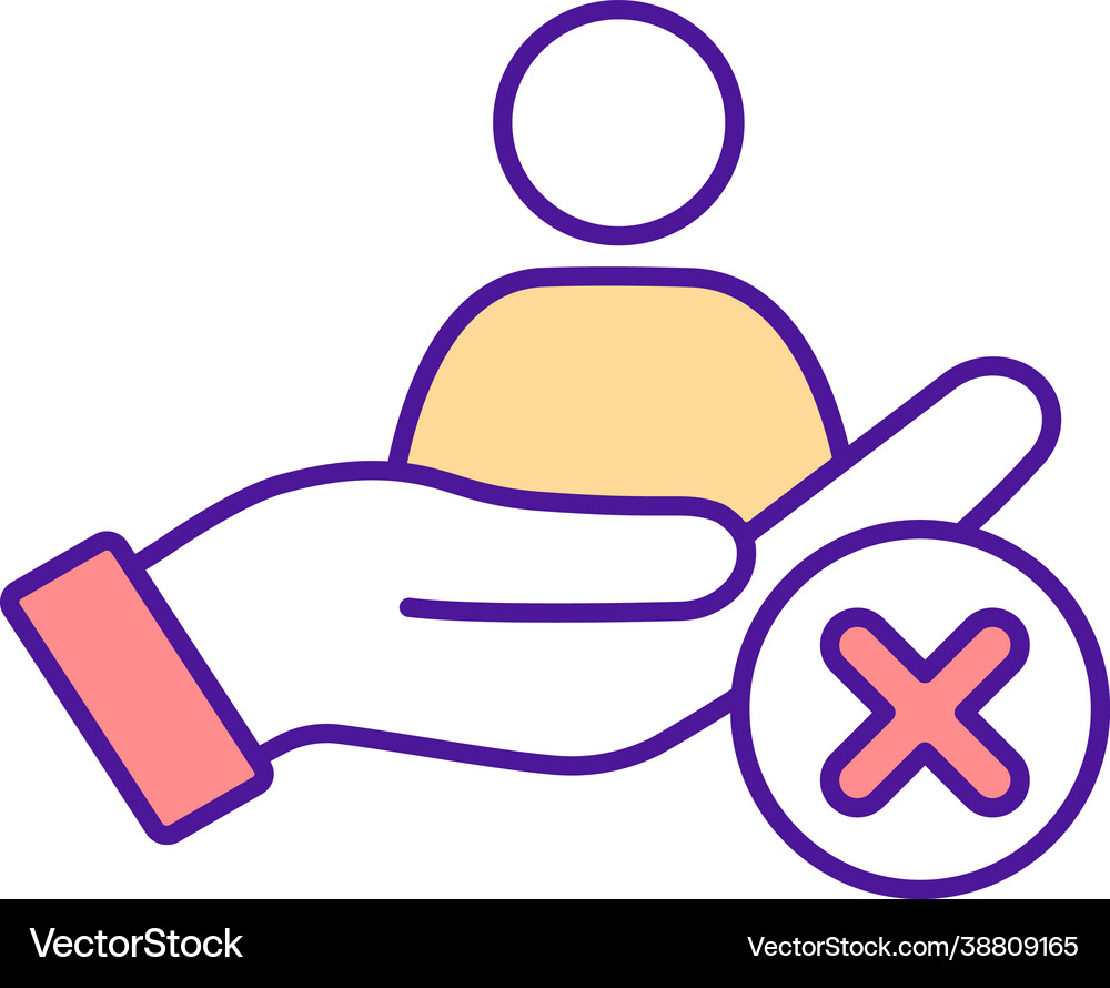 Lack social support rgb color icon Royalty Free Vector Image