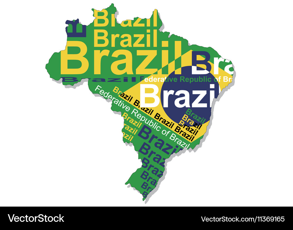 Map of brazil 1 Royalty Free Vector Image - VectorStock