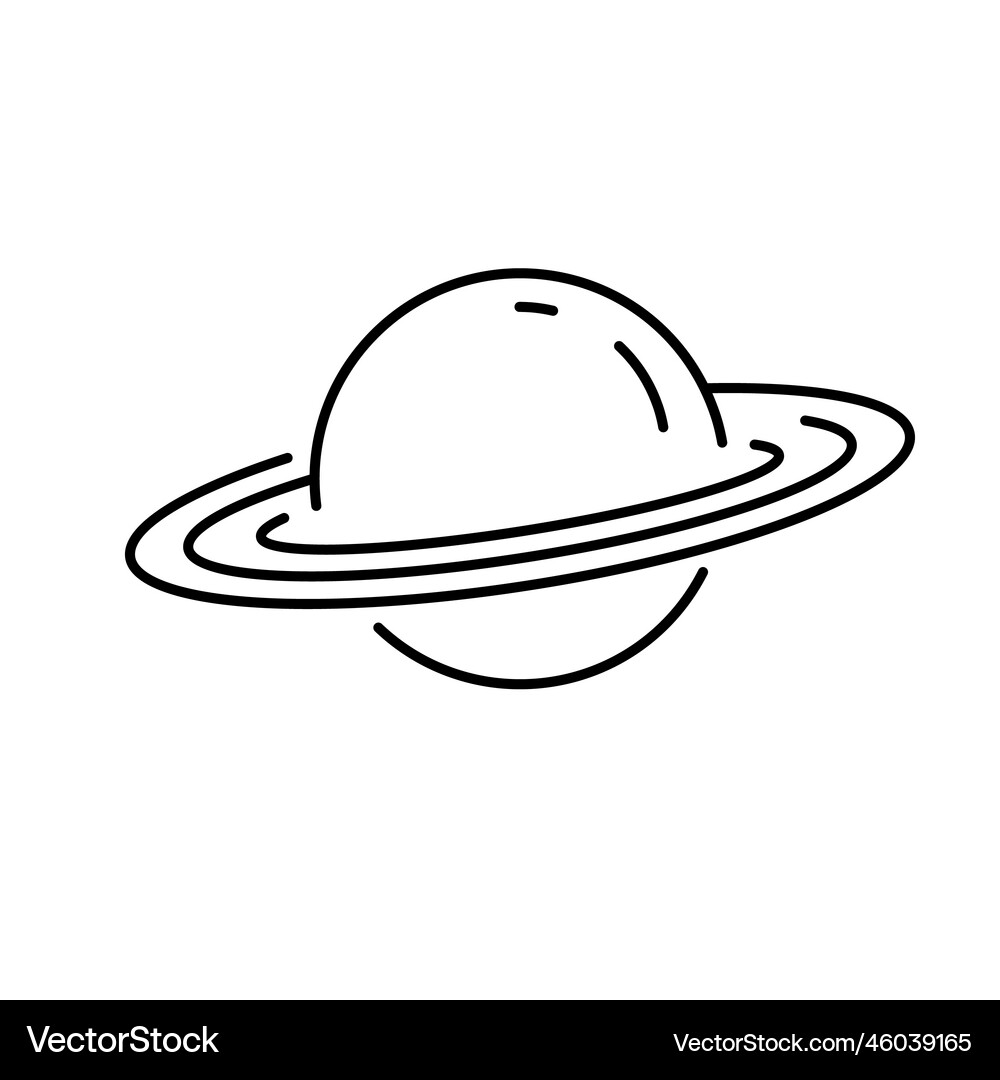Planets linear icons isolated universe concept Vector Image