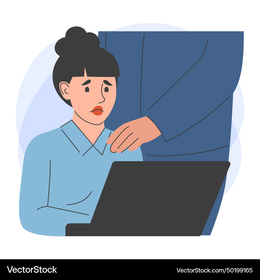 Sexual harassment in the office isolated Vector Image