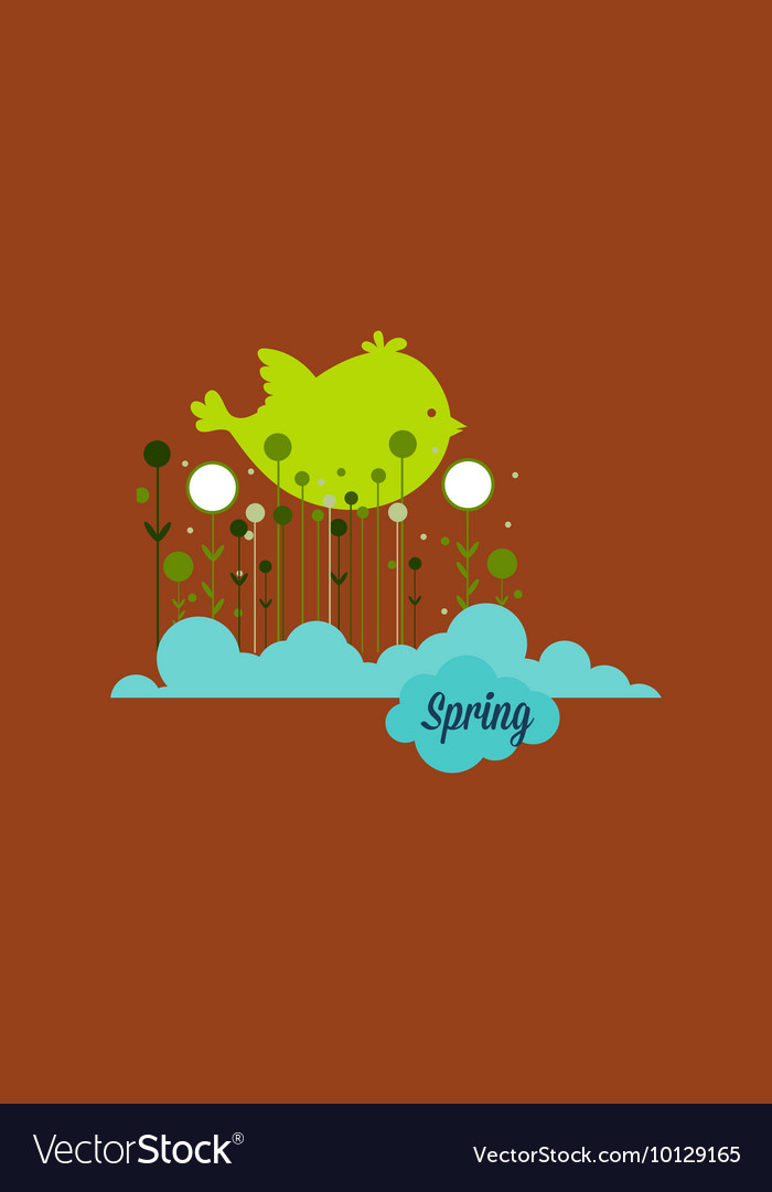 With spring bird Royalty Free Vector Image - VectorStock