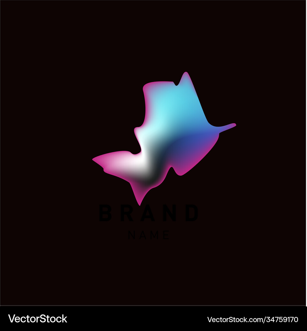 Abstract liquid 3d gradient logo brand company Vector Image