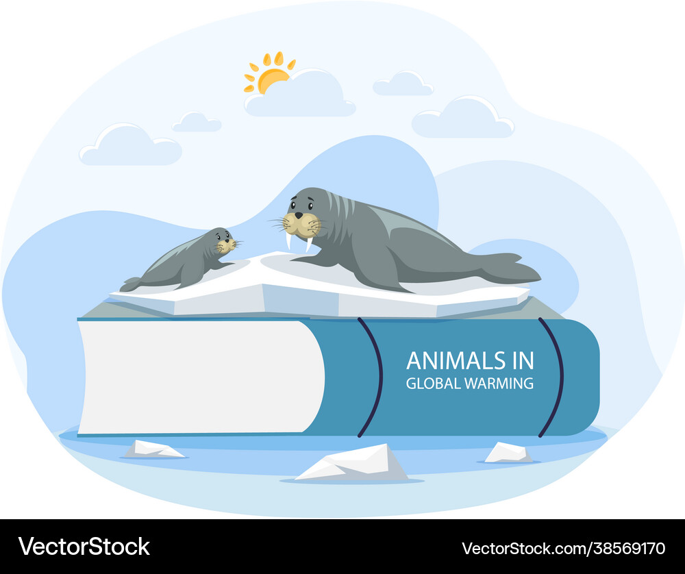 Change climate books about animals in global Vector Image