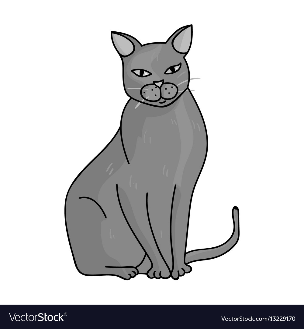 Chartreux icon in monochrome style isolated Vector Image