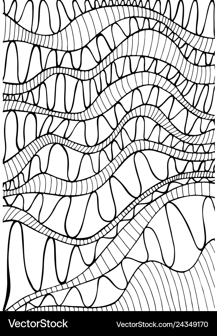 Coloring page abstract pattern maze of waves Vector Image