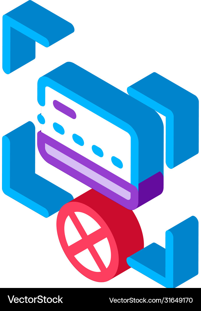 Credit card target isometric icon Royalty Free Vector Image