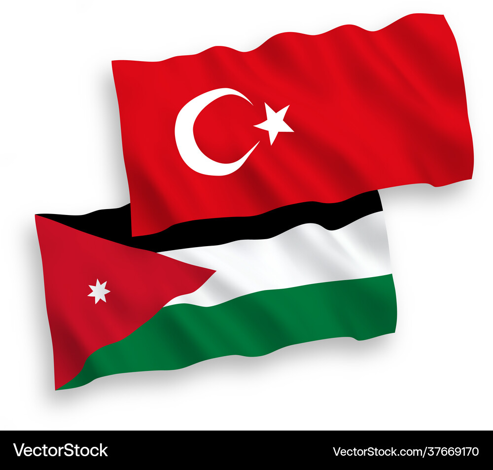 Flags turkey and hashemite kingdom jordan Vector Image