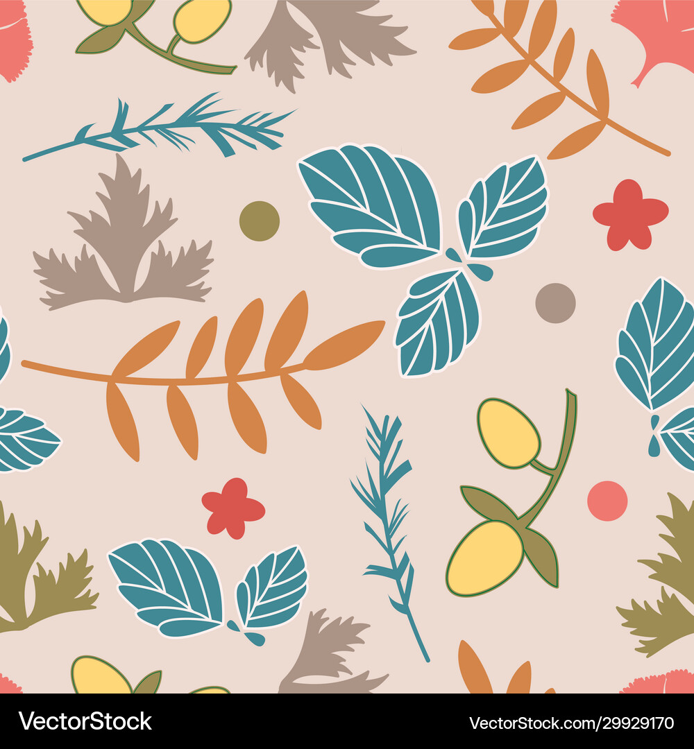 Leaves nature collection seamless Royalty Free Vector Image