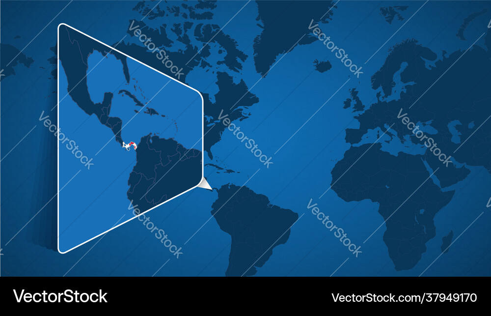 Location panama on world map with enlarged Vector Image
