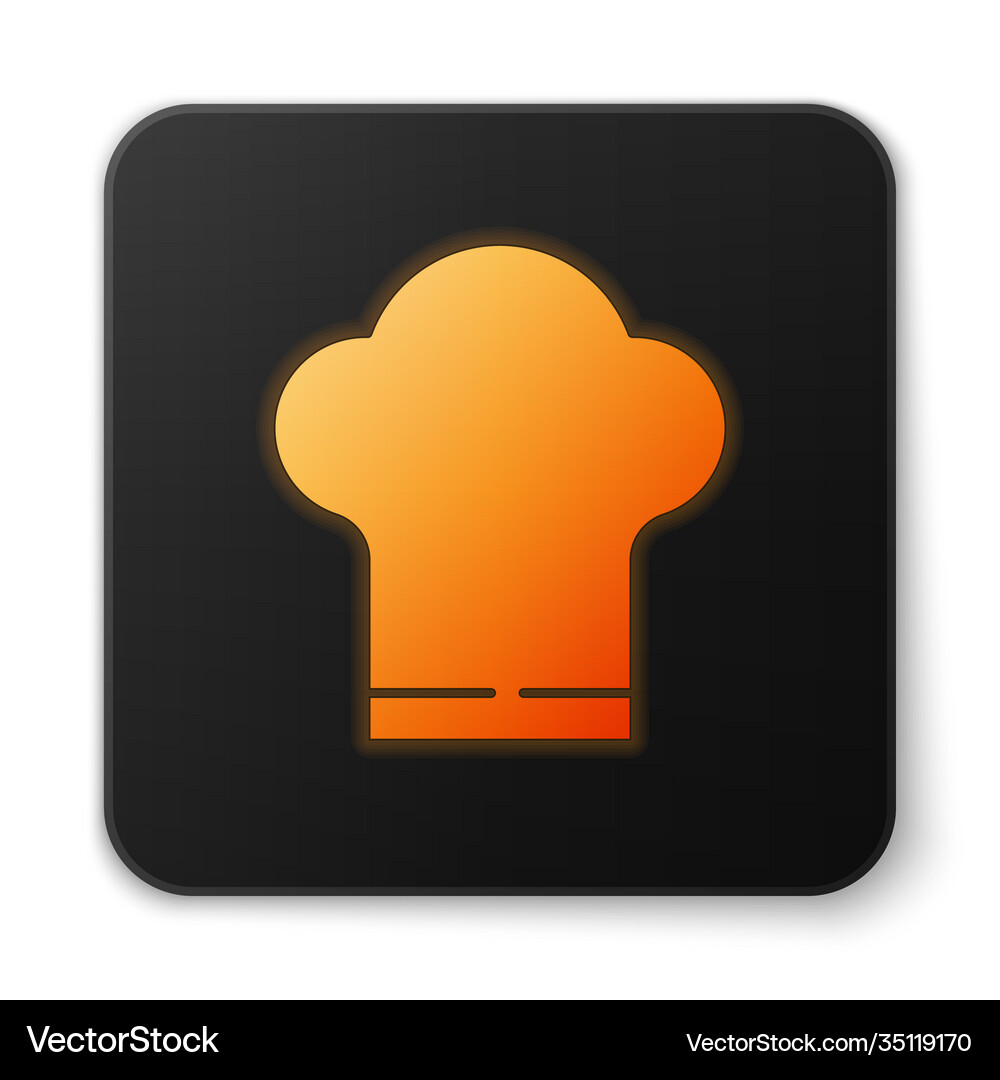 Orange glowing neon chef hat icon isolated Vector Image