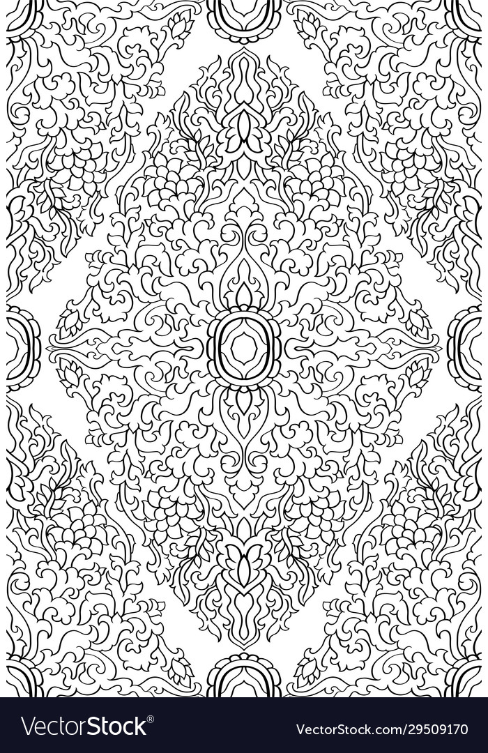 Pattern with medallion Royalty Free Vector Image
