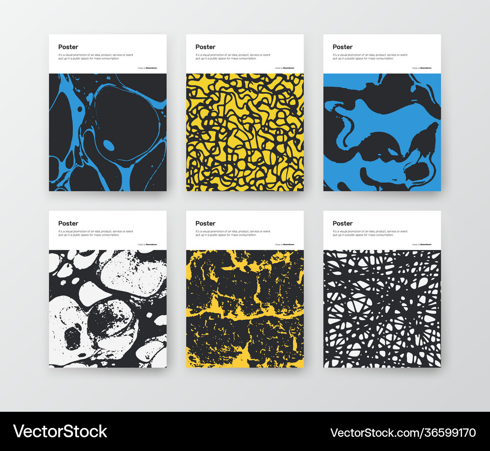 Postmodern poster mockup with liquid ornament Vector Image