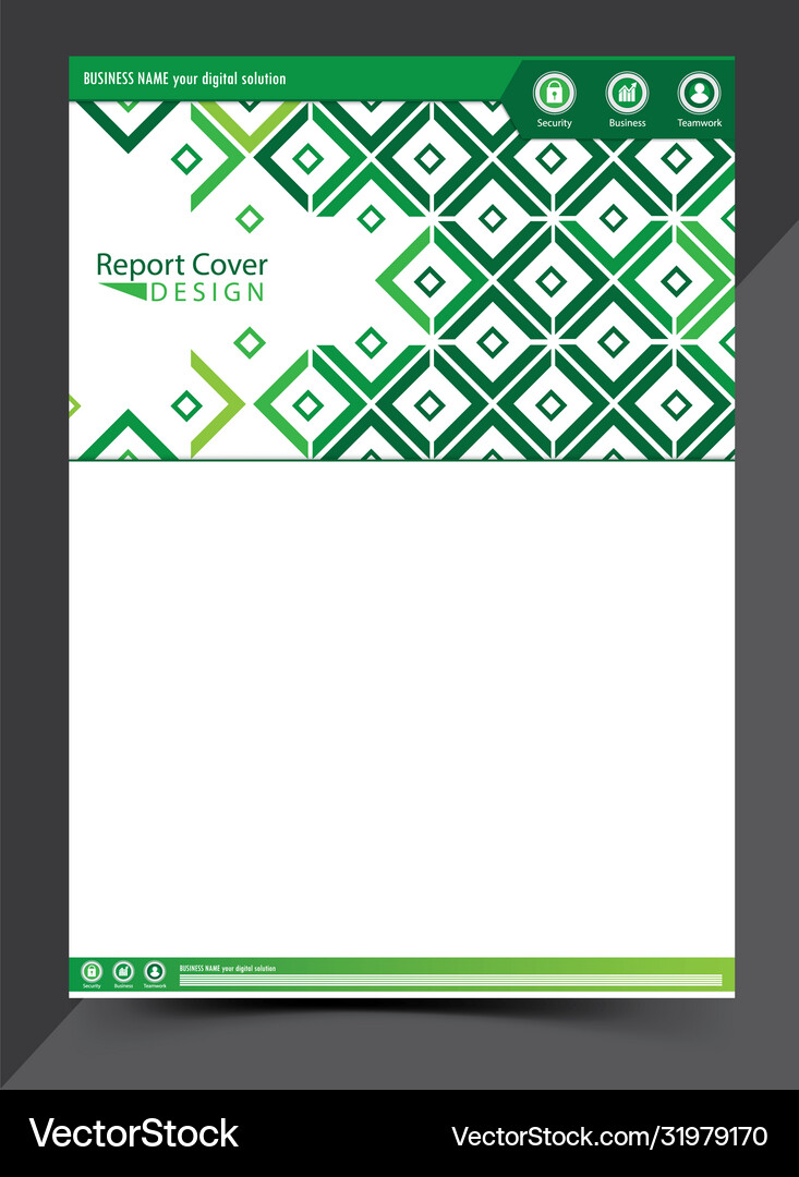 Report cover template business design Royalty Free Vector