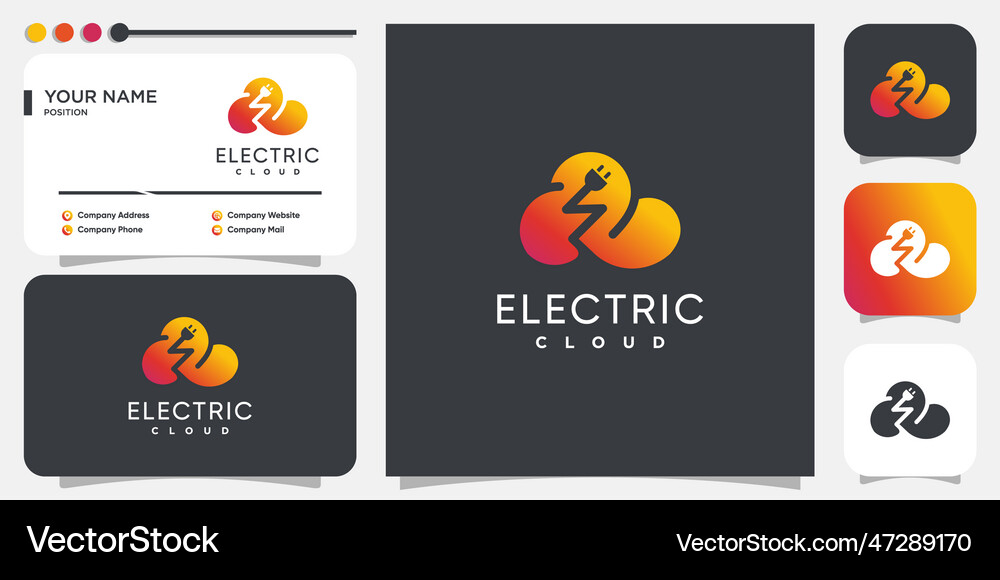 Storm logo with creative electric concept premium Vector Image