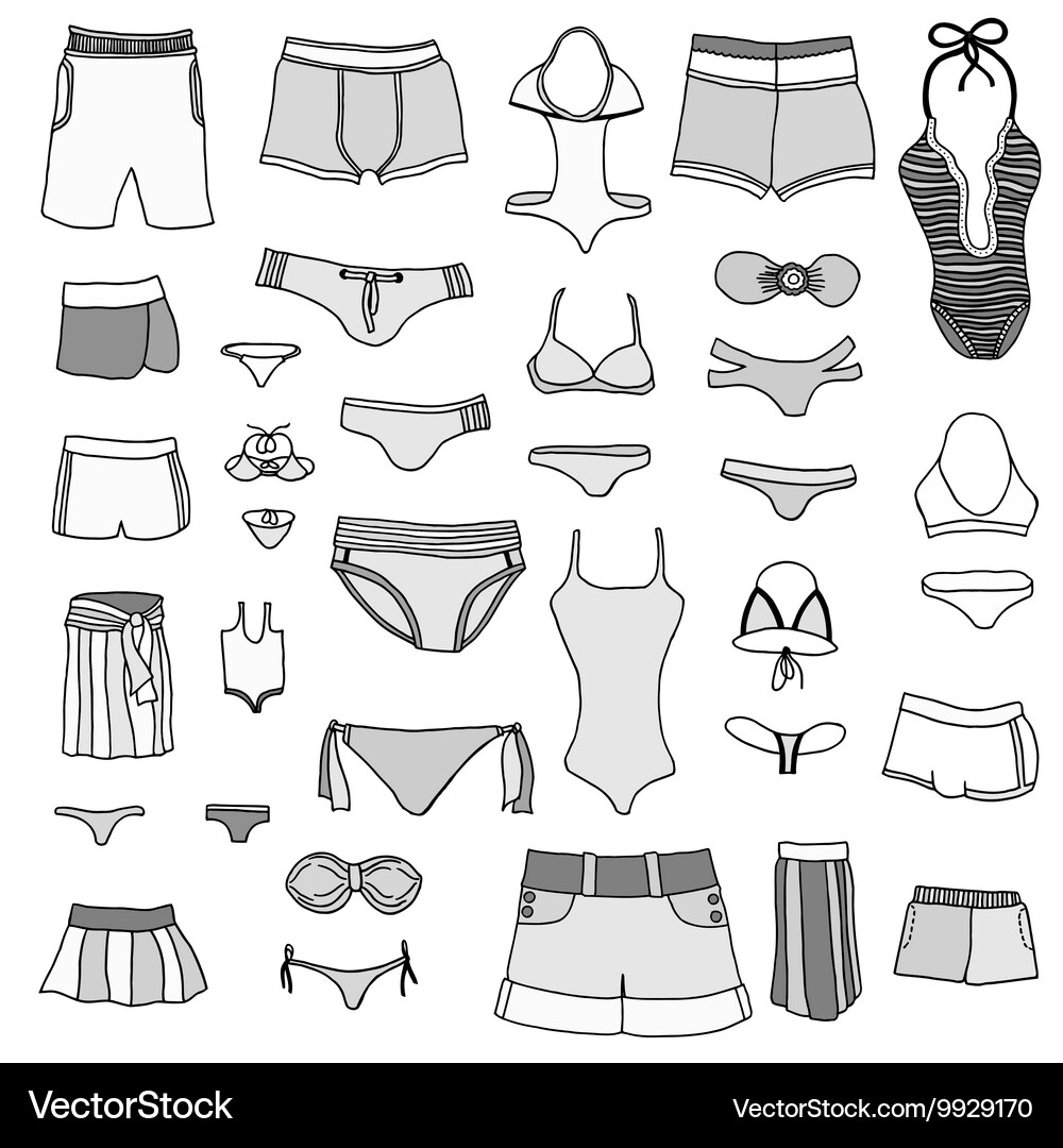 Summer clothing icons Royalty Free Vector Image