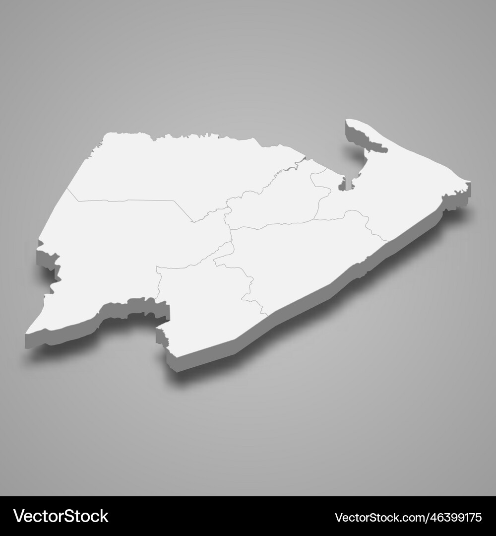 3D Isometric Map of Izabal, Guatemala Royalty Free Vector