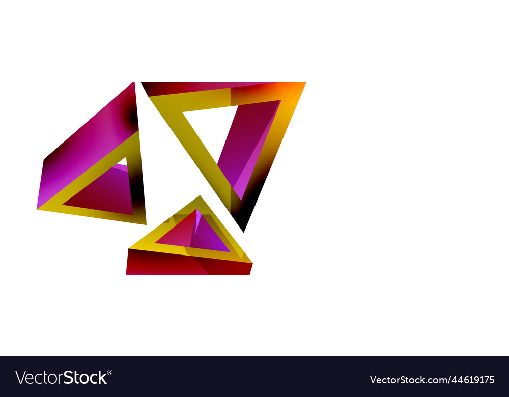 3d triangle abstract background basic shape Vector Image